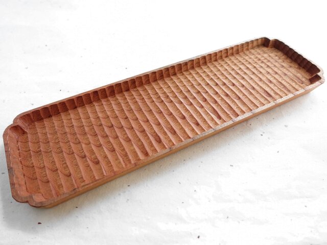 入隅 我谷盆 欅 36×11×2cm ナチュラル | iichi 日々の暮らしを心地よくするハンドメイドやアンティークのマーケットプレイス