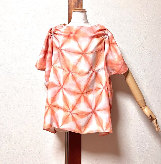 ベンガラ染め 板締め絞り 正絹 着物リメイク | iichi 日々の暮らしを心地よくするハンドメイドやアンティークのマーケットプレイス