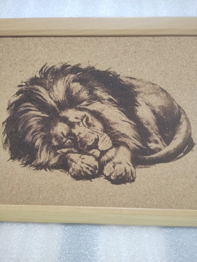 A4コルクシート 熟睡中のライオン | iichi 日々の暮らしを心地よくするハンドメイドやアンティークのマーケットプレイス