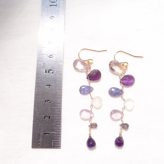 【K14gf】Mobile Earrings／モビールピアス（Purple） | iichi 日々の暮らしを心地よくするハンドメイドやアンティークのマーケットプレイス