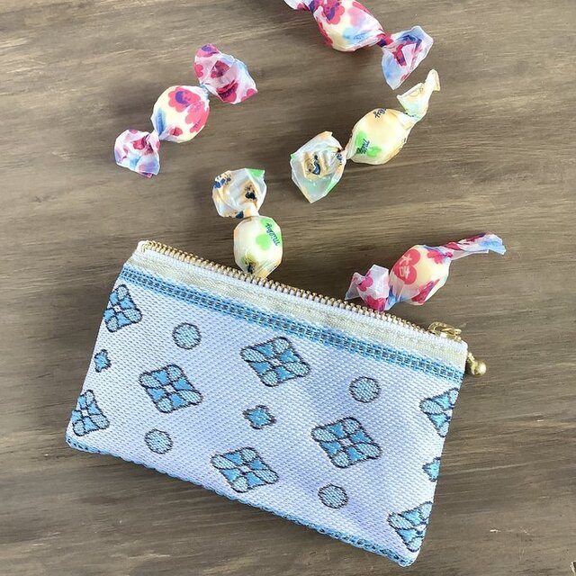 【プロバンス】畳縁 ぺたんこ ミニポーチ 小銭入れ カードケース 南仏 チョコレート ターコイズ 茶 青 | iichi 日々の暮らしを心地よくするハンドメイドやアンティークのマーケットプレイス