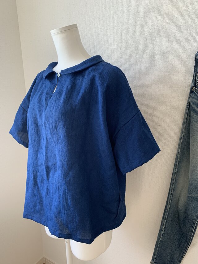 リネン丸襟プルオーバー | iichi 日々の暮らしを心地よくするハンドメイドやアンティークのマーケットプレイス