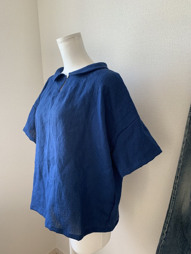 リネン丸襟プルオーバー | iichi 日々の暮らしを心地よくするハンドメイドやアンティークのマーケットプレイス