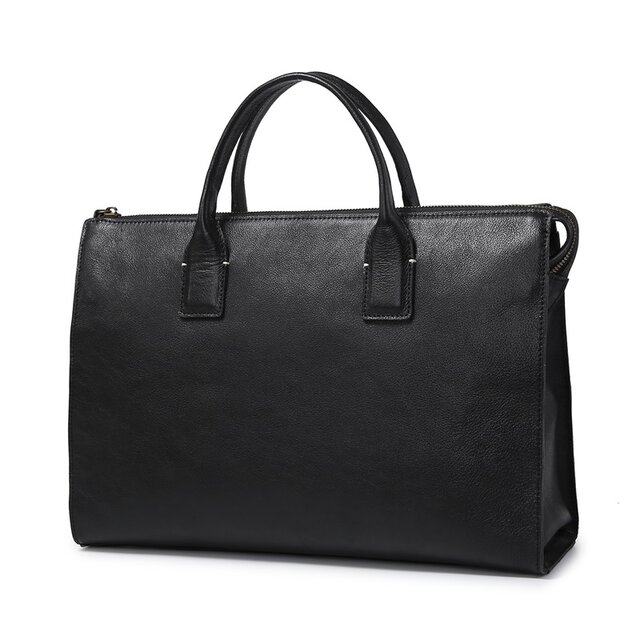 ブリーフケース 防水 メンズ 本革 大容量 A4対応 PC 通勤 ビジネス 自立 出張 ブラック TC58 | iichi 日々の暮らしを心地よくするハンドメイドやアンティークのマーケットプレイス