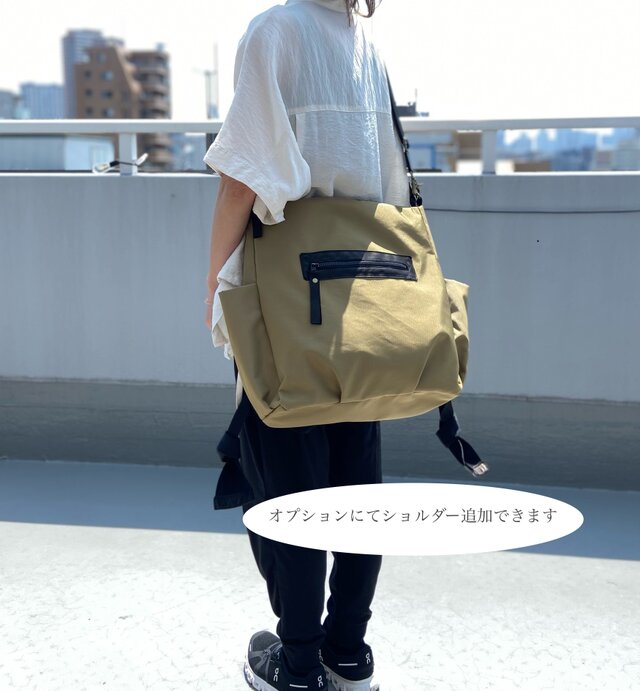 撥水ナイロン＊スタイリッシュ2wayリュック＊PC・A4収納可能＊オプションにて斜めがけショルダー | iichi 日々の暮らしを心地よくするハンドメイドやアンティークのマーケットプレイス