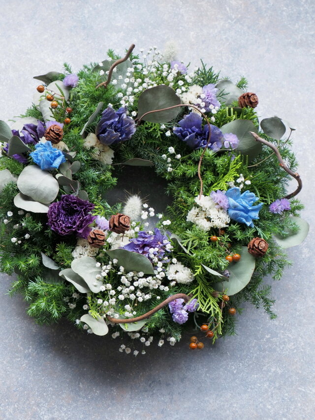 初夏の森のリース30cm | iichi 日々の暮らしを心地よくするハンドメイドやアンティークのマーケットプレイス