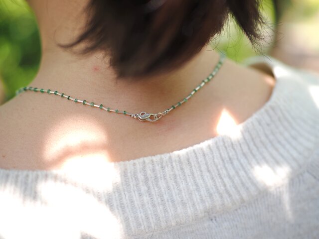 -Emerald- silver necklace | iichi 日々の暮らしを心地よくするハンドメイドやアンティークのマーケットプレイス