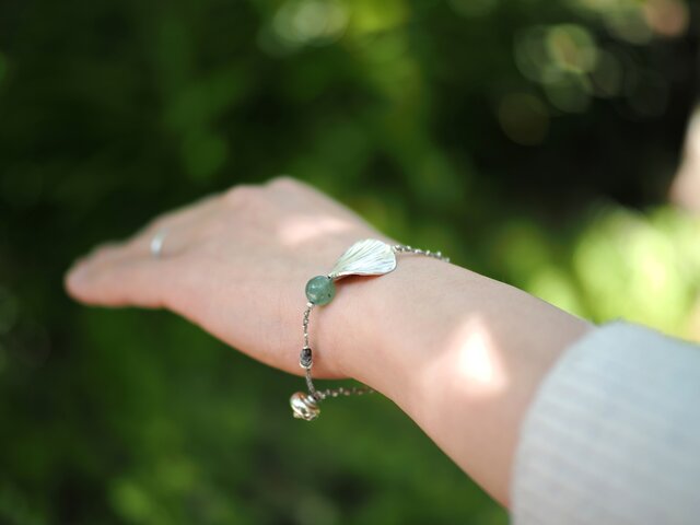 -Karensilver・Aventurine- braid bracelet | iichi 日々の暮らしを心地よくするハンドメイドやアンティークのマーケットプレイス