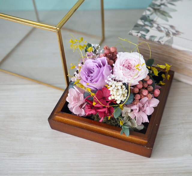 Iron gold square -pink purple roses- | iichi 日々の暮らしを心地よくするハンドメイドやアンティークのマーケットプレイス