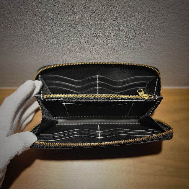 【栃木レザー使用】ロングジップウォレット | iichi 日々の暮らしを心地よくするハンドメイドやアンティークのマーケットプレイス