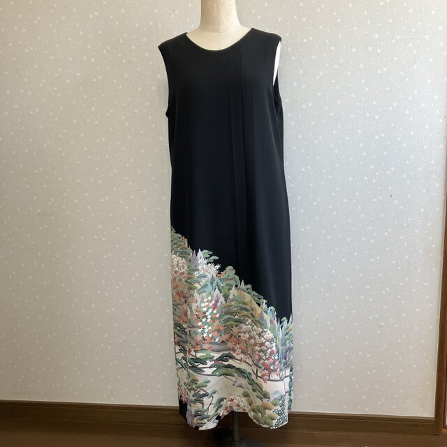 No.149ノースリーブワンピースとボレロ13号L〜L L留袖着物リメイク | iichi 日々の暮らしを心地よくするハンドメイドやアンティークのマーケットプレイス