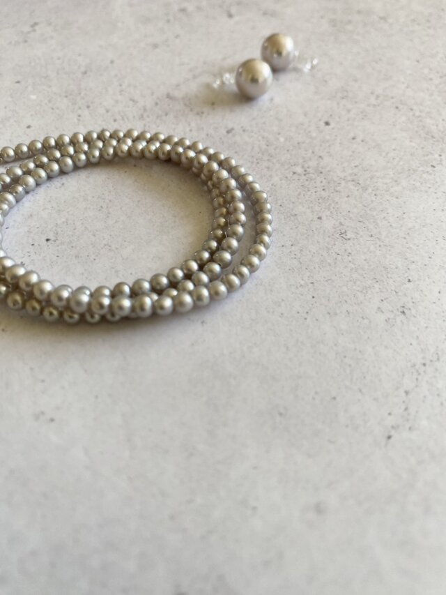 Pearls Necklaces:Gray Silver淡水パールネックレス43cm～48.5cm グレー/シルバーグレー | iichi 日々の暮らしを心地よくするハンドメイドやアンティーク ...