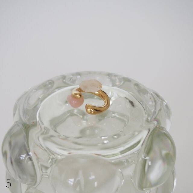 " Agate loose stone ear cuff " -deux- 【GOLD】 | iichi 日々の暮らしを心地よくするハンドメイドやアンティークのマーケットプレイス