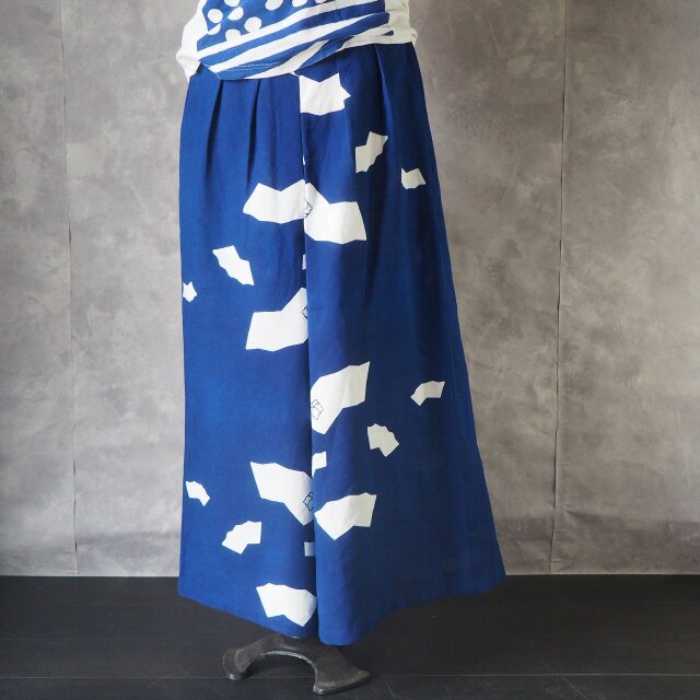 セットアップ ワイドパンツ+ブラウス 扇子文様 浴衣をリメイク set0005 / 古布 ゆかた 着物 ボトムス | iichi 日々の暮らしを心地よくするハンドメイドやアンティークの ...