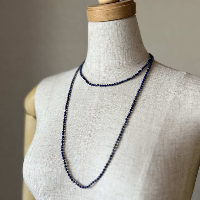 No. 109 106cm・ラピスラズリのネックレス | iichi 日々の暮らしを心地よくするハンドメイドやアンティークのマーケットプレイス