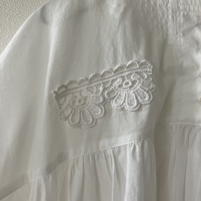 白コットンのロングワンピース（o-op-030) | iichi 日々の暮らしを心地よくするハンドメイドやアンティークのマーケットプレイス