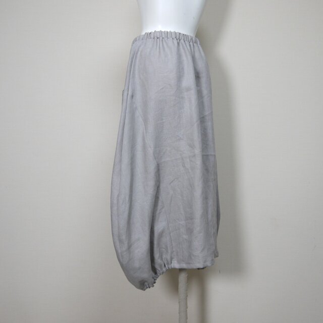 カラーリネン バルーンスカート ロング グレージュ M・L・LL（中厚、リネン100％） | iichi 日々の暮らしを心地よくするハンドメイドやアンティークのマーケットプレイス