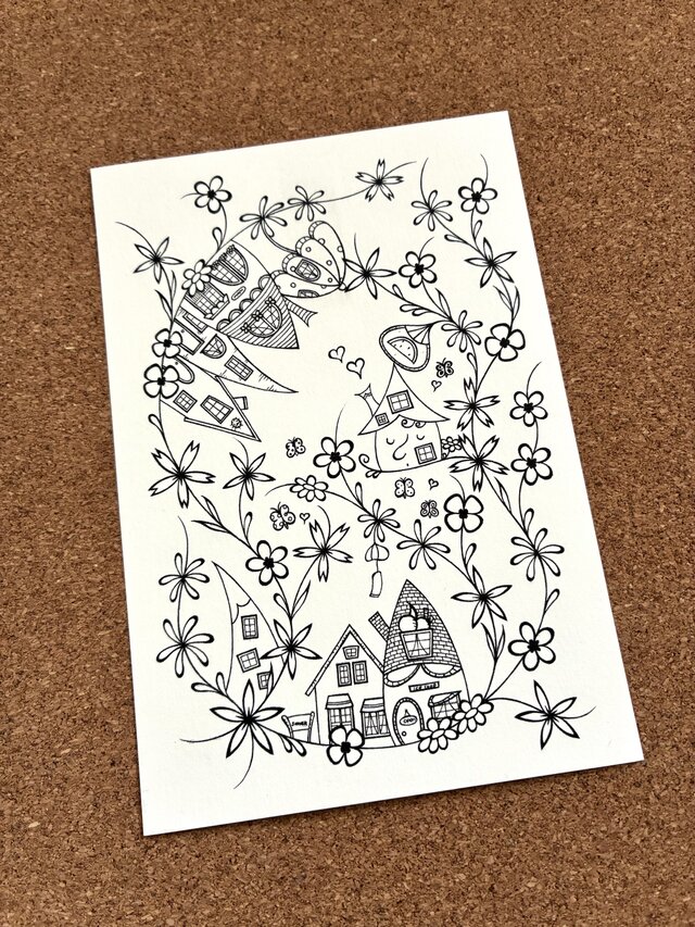 花の街19 ポストカード 2枚セット | iichi 日々の暮らしを心地よくするハンドメイドやアンティークのマーケットプレイス