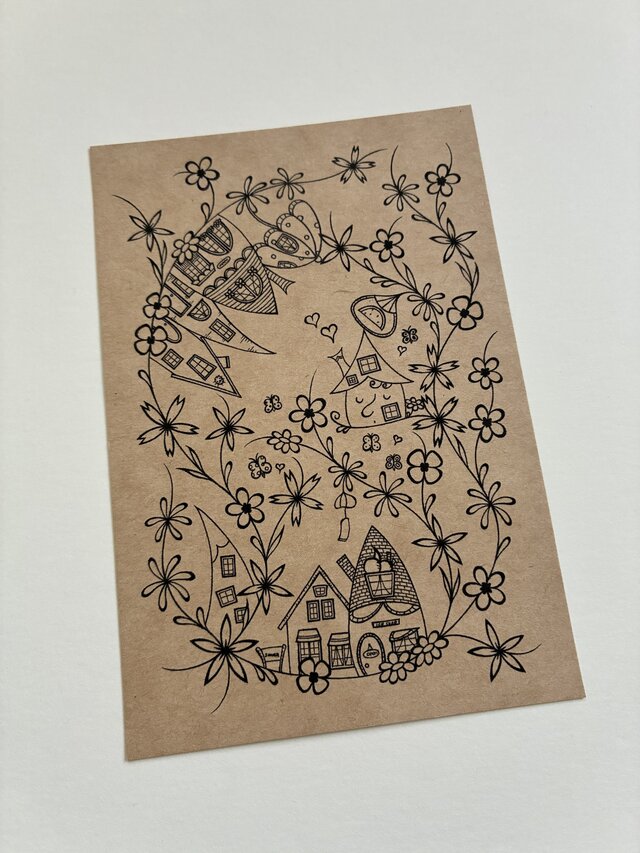 花の街19 ポストカード 2枚セット | iichi 日々の暮らしを心地よくするハンドメイドやアンティークのマーケットプレイス