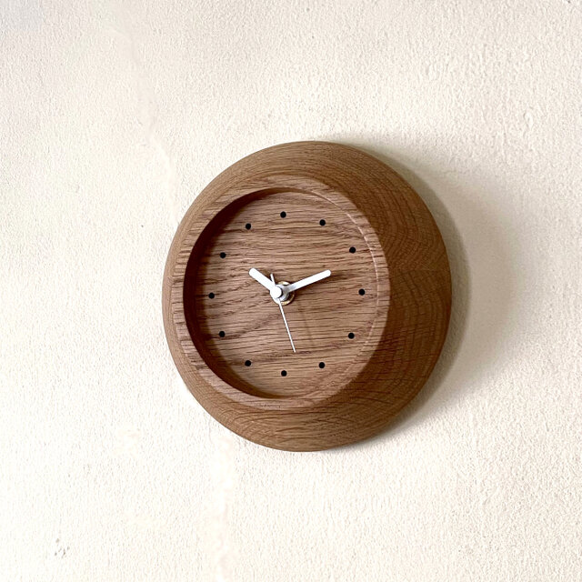 round：掛け時計 オーク Φ15.5cm | iichi 日々の暮らしを心地よくするハンドメイドやアンティークのマーケットプレイス