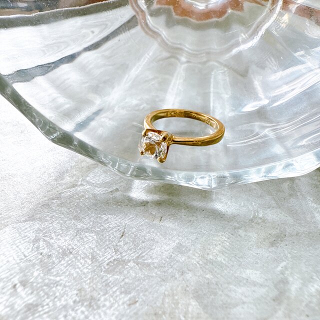 RA99-【 AVON 】エイボン・ヴィンテージリング 1990s 18K H.G.E. Clear Rhinestones | iichi 日々の暮らしを心地よくするハンドメイドや ...