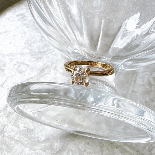 RA99-【 AVON 】エイボン・ヴィンテージリング 1990s 18K H.G.E. Clear Rhinestones | iichi 日々の暮らしを心地よくするハンドメイドや ...