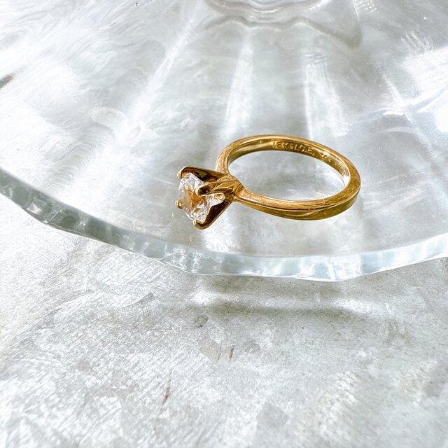 RA99-【 AVON 】エイボン・ヴィンテージリング 1990s 18K H.G.E. Clear Rhinestones | iichi 日々の暮らしを心地よくするハンドメイドや ...