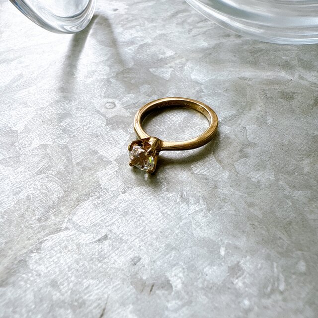 RA99-【 AVON 】エイボン・ヴィンテージリング 1990s 18K H.G.E. Clear Rhinestones | iichi 日々の暮らしを心地よくするハンドメイドや ...