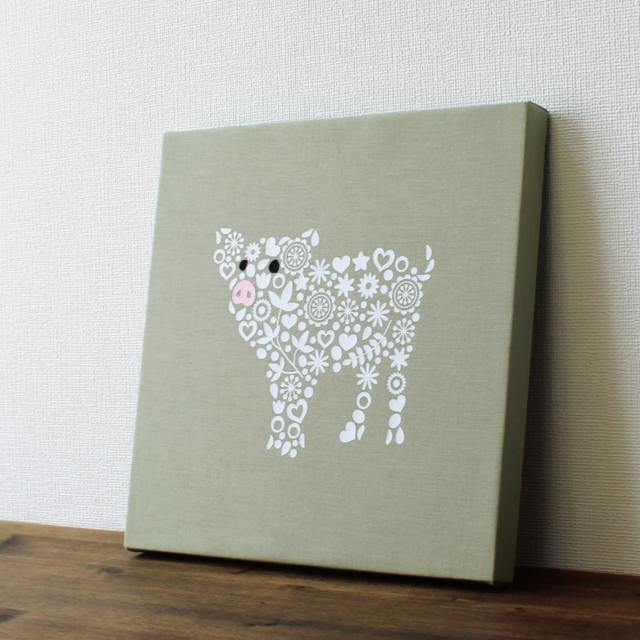 ブタのパネル M-758【全10色/白】ファブリックパネル | iichi 日々の暮らしを心地よくするハンドメイドやアンティークのマーケットプレイス