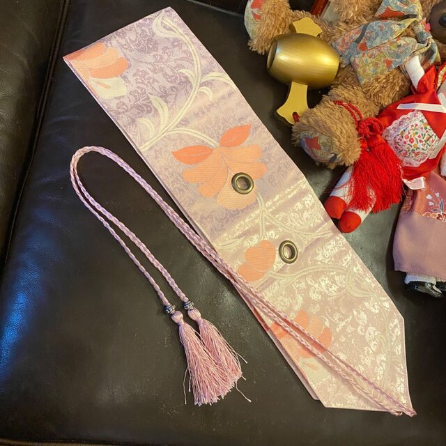 名古屋帯 リメイク サッシュベルト 飾り帯 和洋折衷 L〜LL対応 とろけるピンクに、心までほどけて。 ROB-105 | iichi 日々の暮らしを心地よくするハンドメイドやアンティークの ...