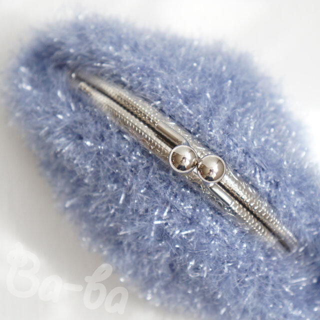 ばあば☆スクラビーヤーンのキラキラがま口（hyacinth・C1768） | iichi 日々の暮らしを心地よくするハンドメイドやアンティークのマーケットプレイス