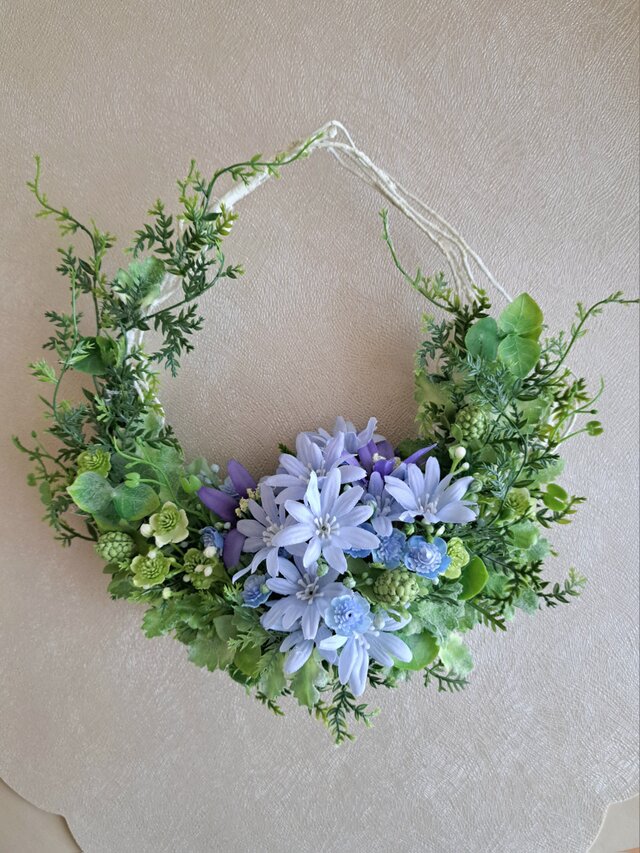 Feeling BLUEリース | iichi 日々の暮らしを心地よくするハンドメイドやアンティークのマーケットプレイス