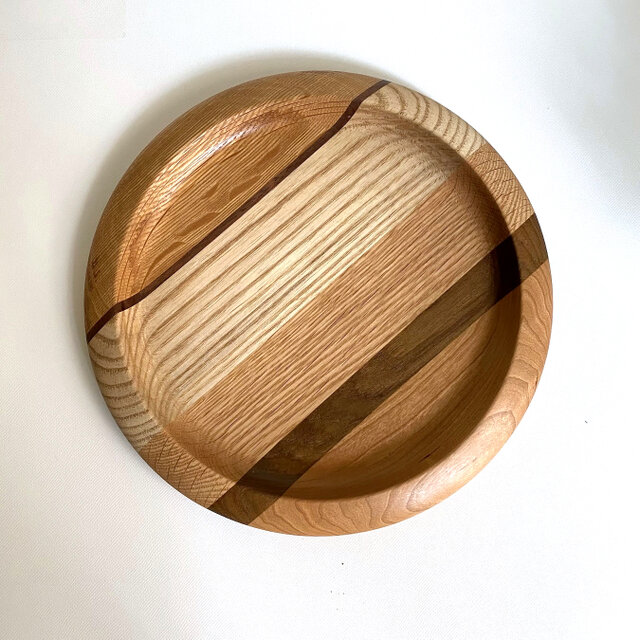 寄せ木のリムプレート Φ23.7cm | iichi 日々の暮らしを心地よくするハンドメイドやアンティークのマーケットプレイス