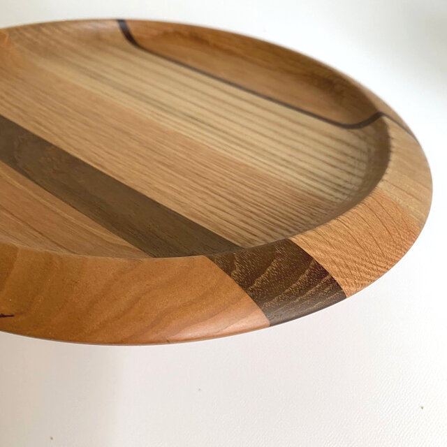 寄せ木のリムプレート Φ23.7cm | iichi 日々の暮らしを心地よくするハンドメイドやアンティークのマーケットプレイス