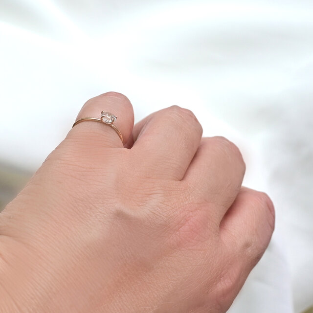 14kgfハーキマーダイヤモンドリング petit A | iichi 日々の暮らしを心地よくするハンドメイドやアンティークのマーケットプレイス