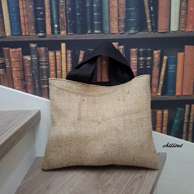 Coffee Hemp Bag：コーヒー麻袋バッグ：ロゴ【0872】 | iichi 日々の暮らしを心地よくするハンドメイドやアンティークのマーケットプレイス