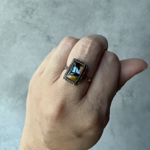 【143】モルフォ蝶の楽園 – トーマス・L・モット アンティークリング | iichi 日々の暮らしを心地よくするハンドメイドやアンティークのマーケットプレイス