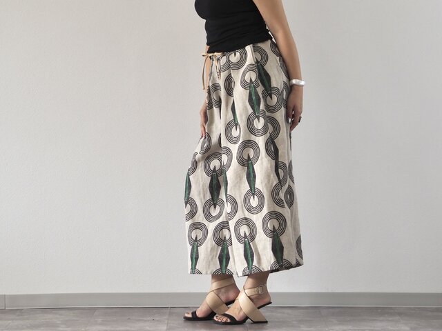 ブロックプリント/総柄ワイドパンツ② | iichi 日々の暮らしを心地よくするハンドメイドやアンティークのマーケットプレイス