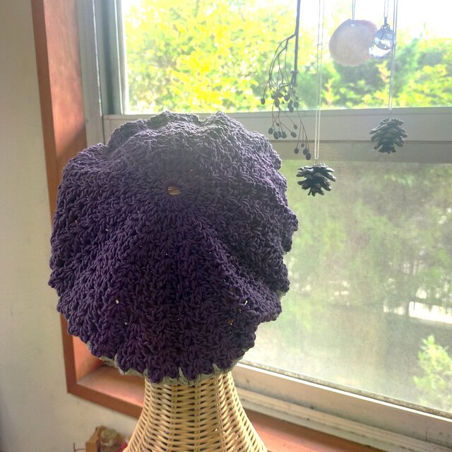 サマーヤーンのベレー | iichi 日々の暮らしを心地よくするハンドメイドやアンティークのマーケットプレイス