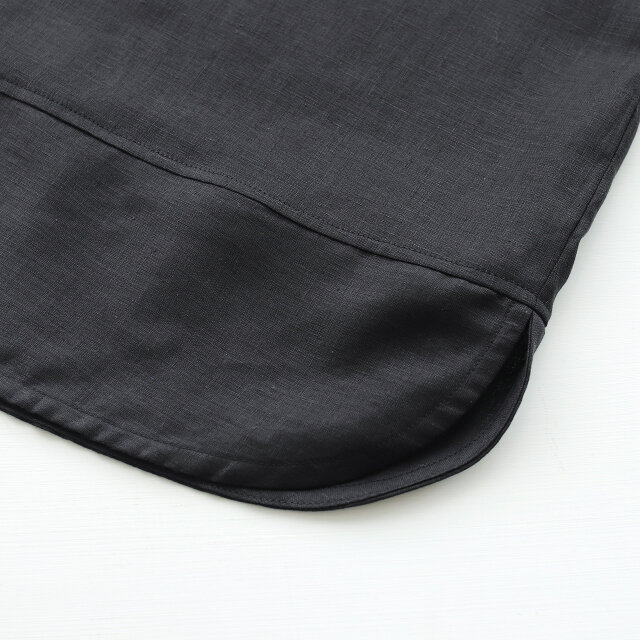 大人のTシャツに。リネンのワイドプルオーバーブラウス（ブラック）TP34 | iichi 日々の暮らしを心地よくするハンドメイドやアンティークのマーケットプレイス