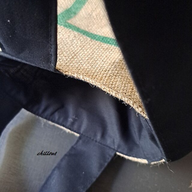 Coffee Hemp Bag：コーヒー麻袋バッグ：グリーンフレーム【0877】 | iichi 日々の暮らしを心地よくするハンドメイドやアンティークのマーケットプレイス
