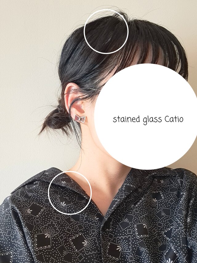 petit ribbon earring/ pink and grey | iichi 日々の暮らしを心地よくするハンドメイドやアンティークのマーケットプレイス