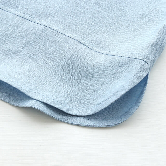 大人のTシャツに。リネンのワイドプルオーバーブラウス（ホリゾンブルー）TP34 | iichi 日々の暮らしを心地よくするハンドメイドやアンティークのマーケットプレイス