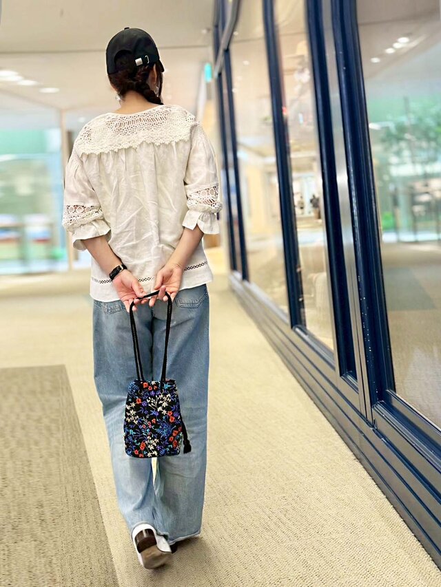 数量限定! フランス製チュールフラワーエンブロイダリー 2way ポシェットマリンバッグ ブラックネオン ミニショルダー | iichi 日々の暮らしを心地よくするハンドメイドやアンティークの ...