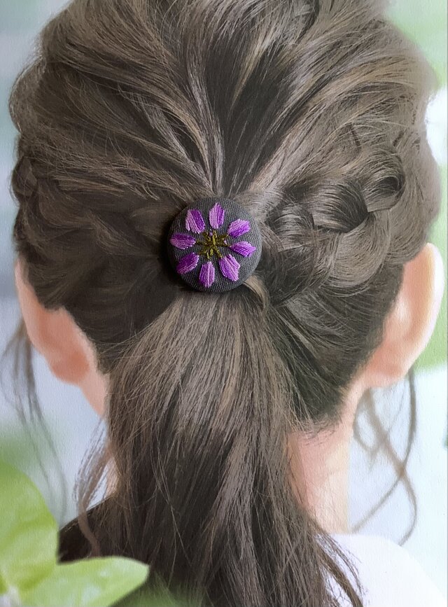 Always*送料無料＊パープルリースのヘアゴム | iichi 日々の暮らしを心地よくするハンドメイドやアンティークのマーケットプレイス