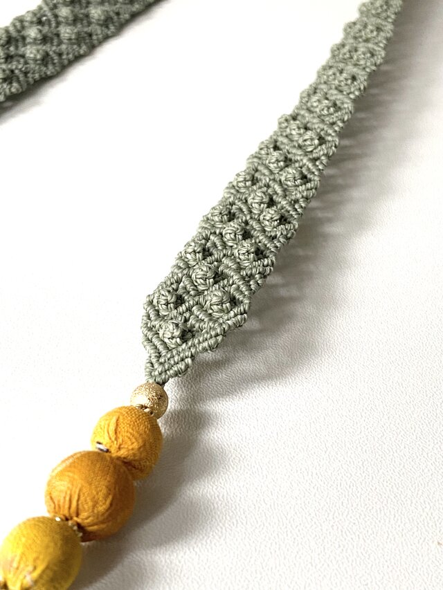 現品限り]macrame ⌘ kantha マクラメ七宝レースデザインショルダーストラップ 130cmのコピー | iichi 日々の暮らしを心地よくするハンドメイドやアンティークのマーケットプレイス