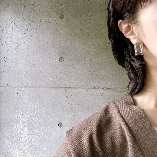 P673-【Stella & Dot】 ヴィンテージピアス U.S.A. Silver Tone Rectangular | iichi 日々の暮らしを心地よくするハンドメイドやアンティークの ...