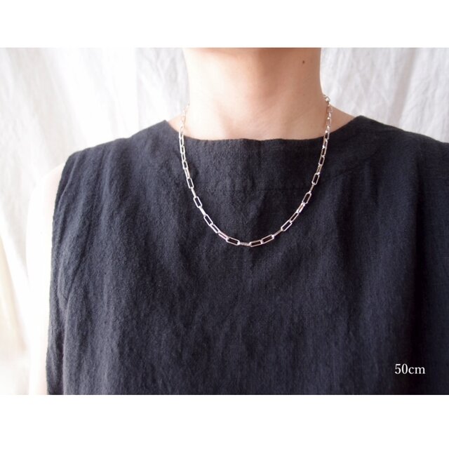 期間限定予約品【50cm・Silver Plane Necklace】チェーンネックレス（small） | iichi 日々の暮らしを心地よくするハンドメイドやアンティークのマーケットプレイス