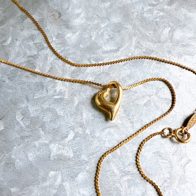 NN12-【Napier】ネイピア・ヴィンテージネックレス Gold Tone Open Heart Necklace | iichi 日々の暮らしを心地よくするハンドメイドやアンティークの ...