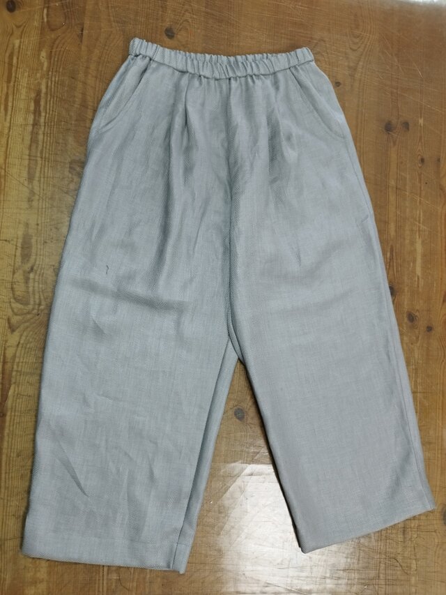 麻のワイドパンツ（シルバーグレー） | iichi 日々の暮らしを心地よくするハンドメイドやアンティークのマーケットプレイス